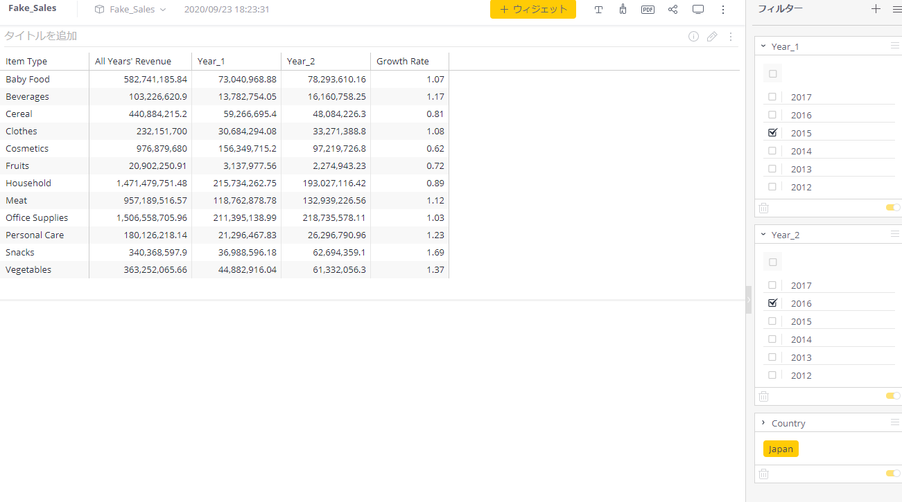 【Sisense Plugin】フィルターと連動させて単一メジャーの値を変える
