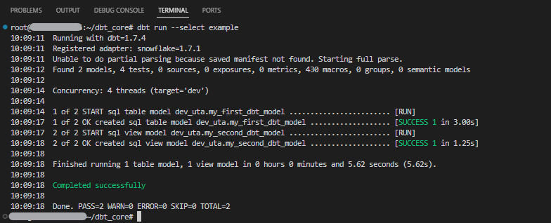 【dbtCore】環境構築からモデル実行までをシンプルにやってみる（Snowflake）